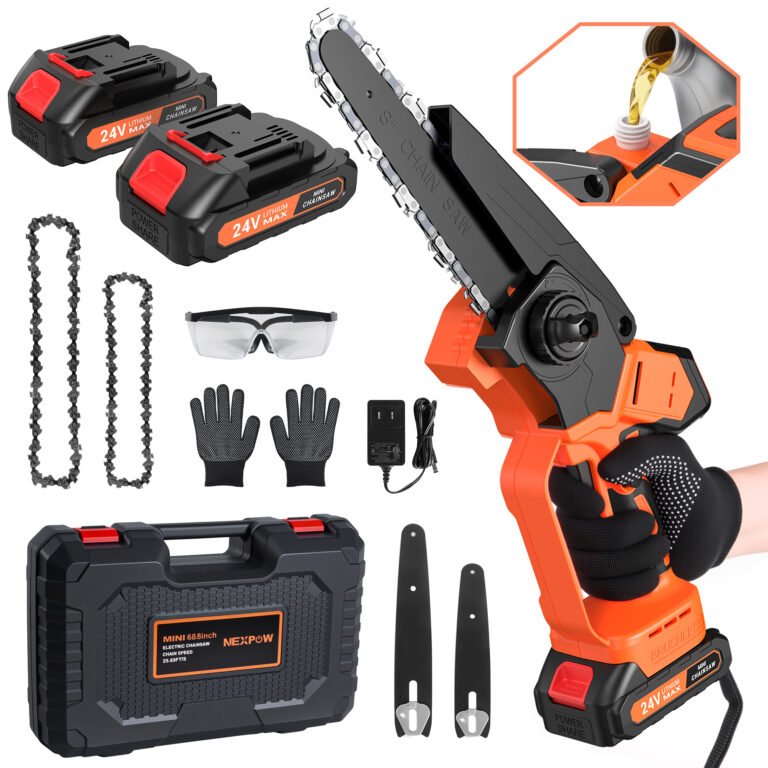 NEXPOW 6 & 8 inch Mini Chainsaw with 2 Batteries,Cordless Electric ...